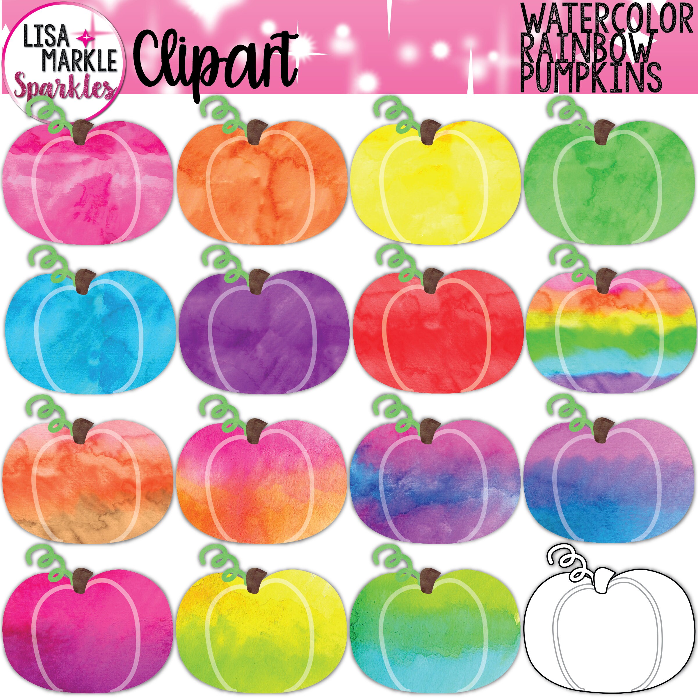 Pumpkin Clipart Watercolor Pumpkin Clipart Halloween Pumpkin | Etsy