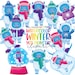 Watercolor Winter Yeti Monster Clipart, Instant Download PNG Images - Etsy