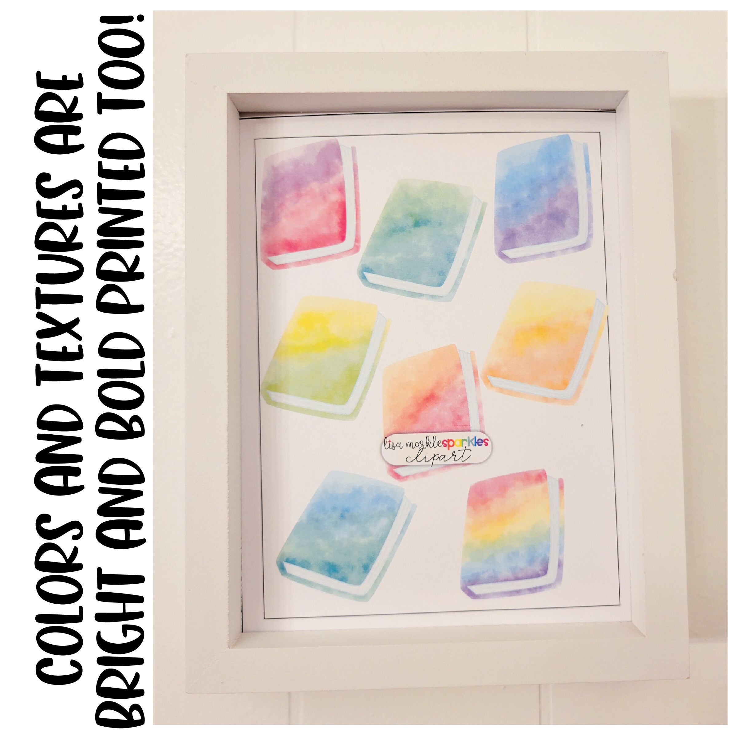 Watercolor Book Clipart School Library Reading Bookshelf Book Worm ...