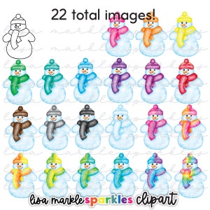 Watercolor Winter Snowman Rainbow Clipart PNG Image Instant Digital ...
