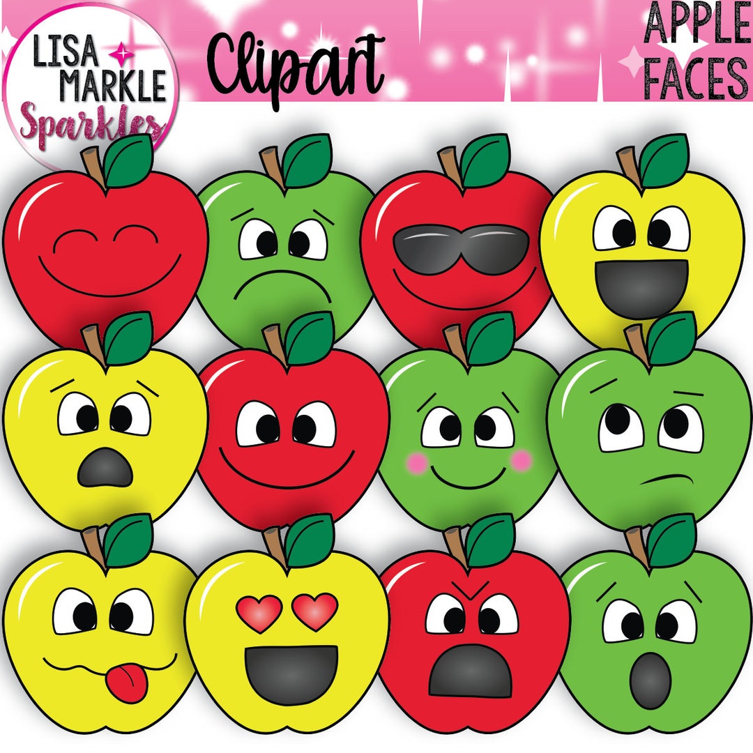 Apple Clipart, Emoji Clipart, Emotion Clipart, Apple Faces Clipart ...