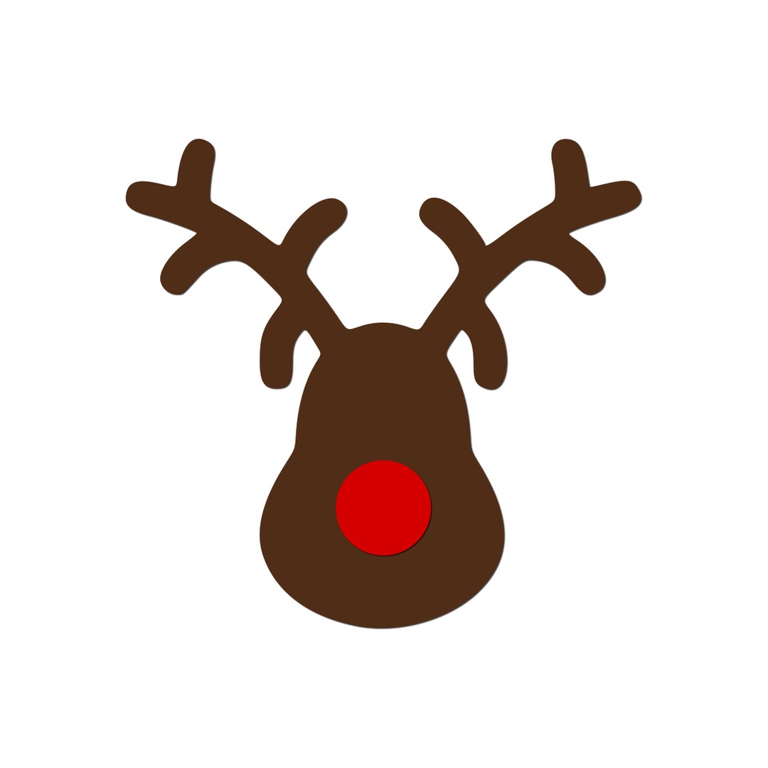 Reindeer With Nose Die Cuts - Choose Your Size & Color - Christmas ...