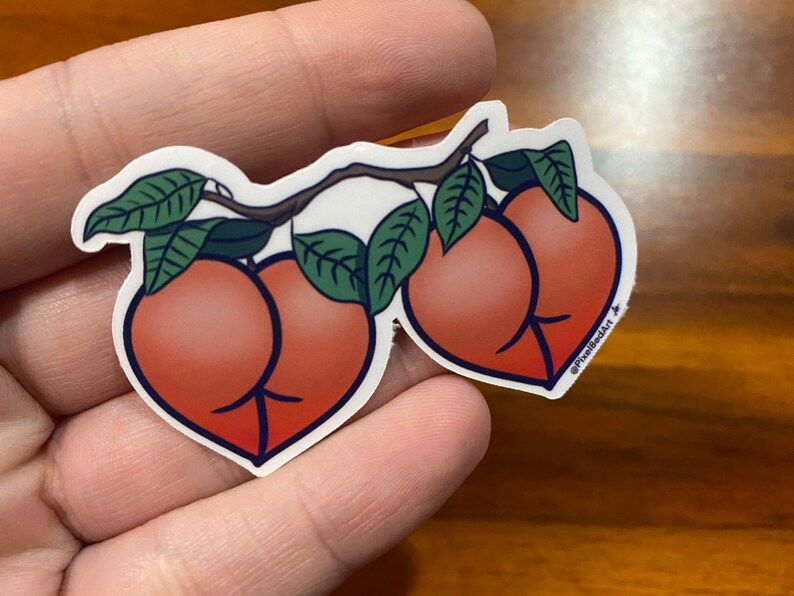 Peach Butts Sticker, Sticker Gift, Laptop Sticker, Peaches, Booty ...