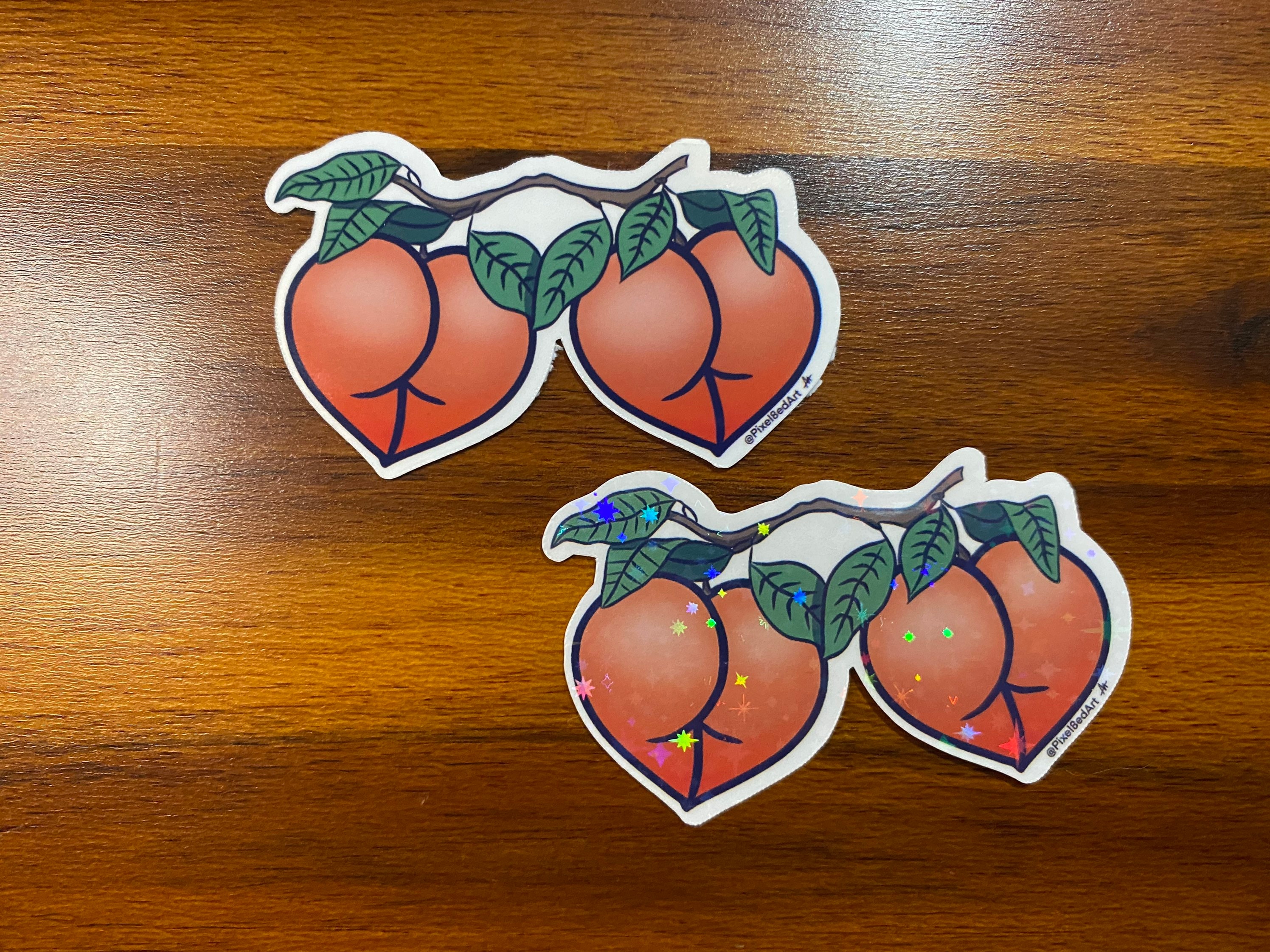 Peach Butts Sticker, Sticker Gift, Laptop Sticker, Peaches, Booty ...
