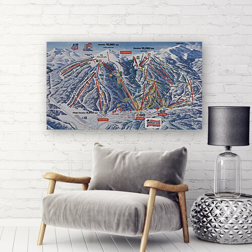 Cardrona Ski Resort Trail Map. Modern Geometric Art Print | Etsy
