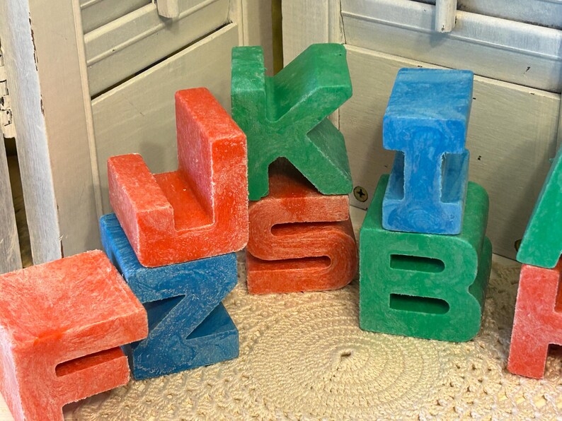 9 Piece Letter Blocks ©1971 Mattel Inc. USA, Vintage Nursery Décor - Etsy