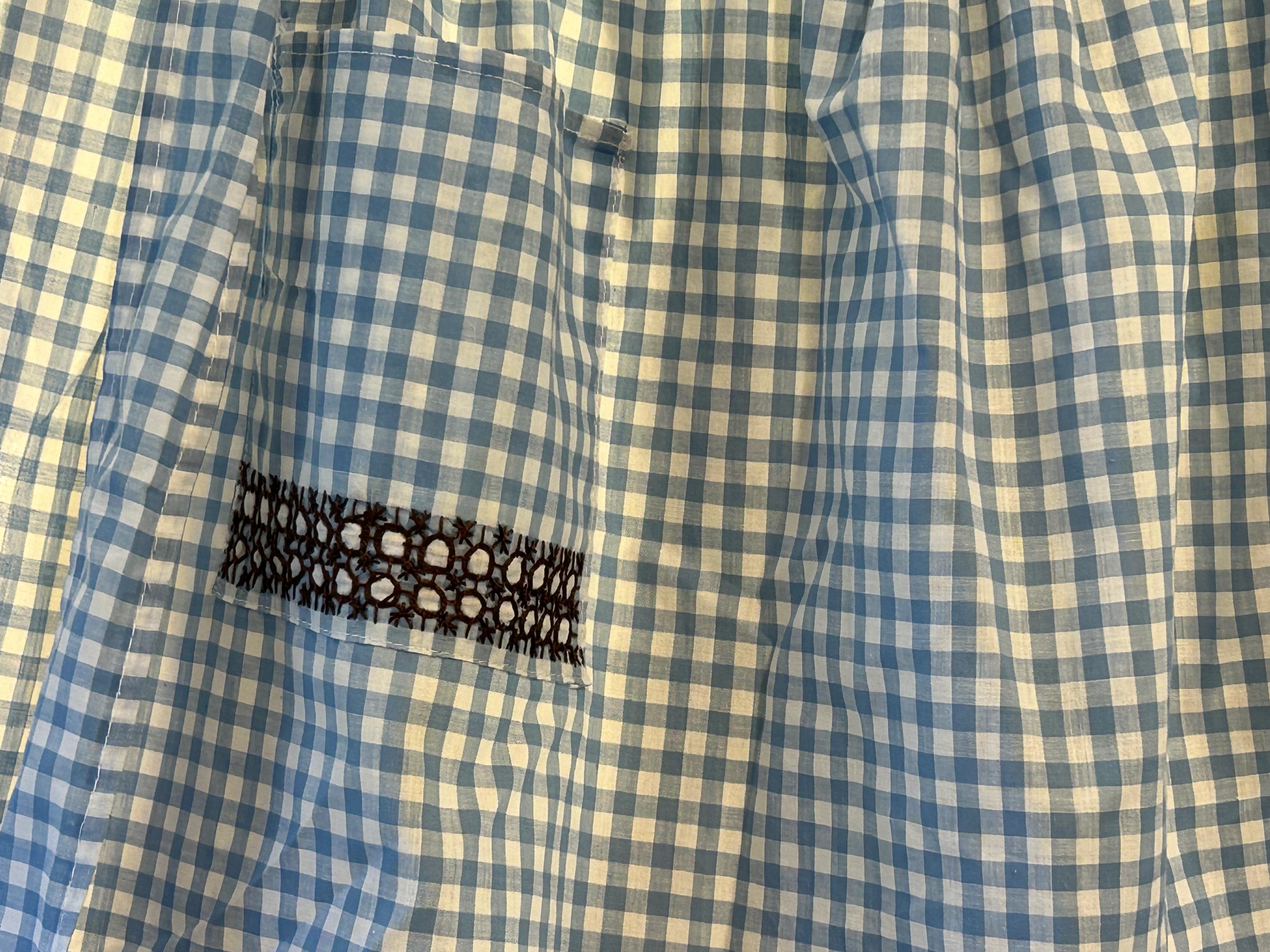 Pretty Blue Gingham Apron W/ Cross Stitch Detail, Vintage Linens - Etsy