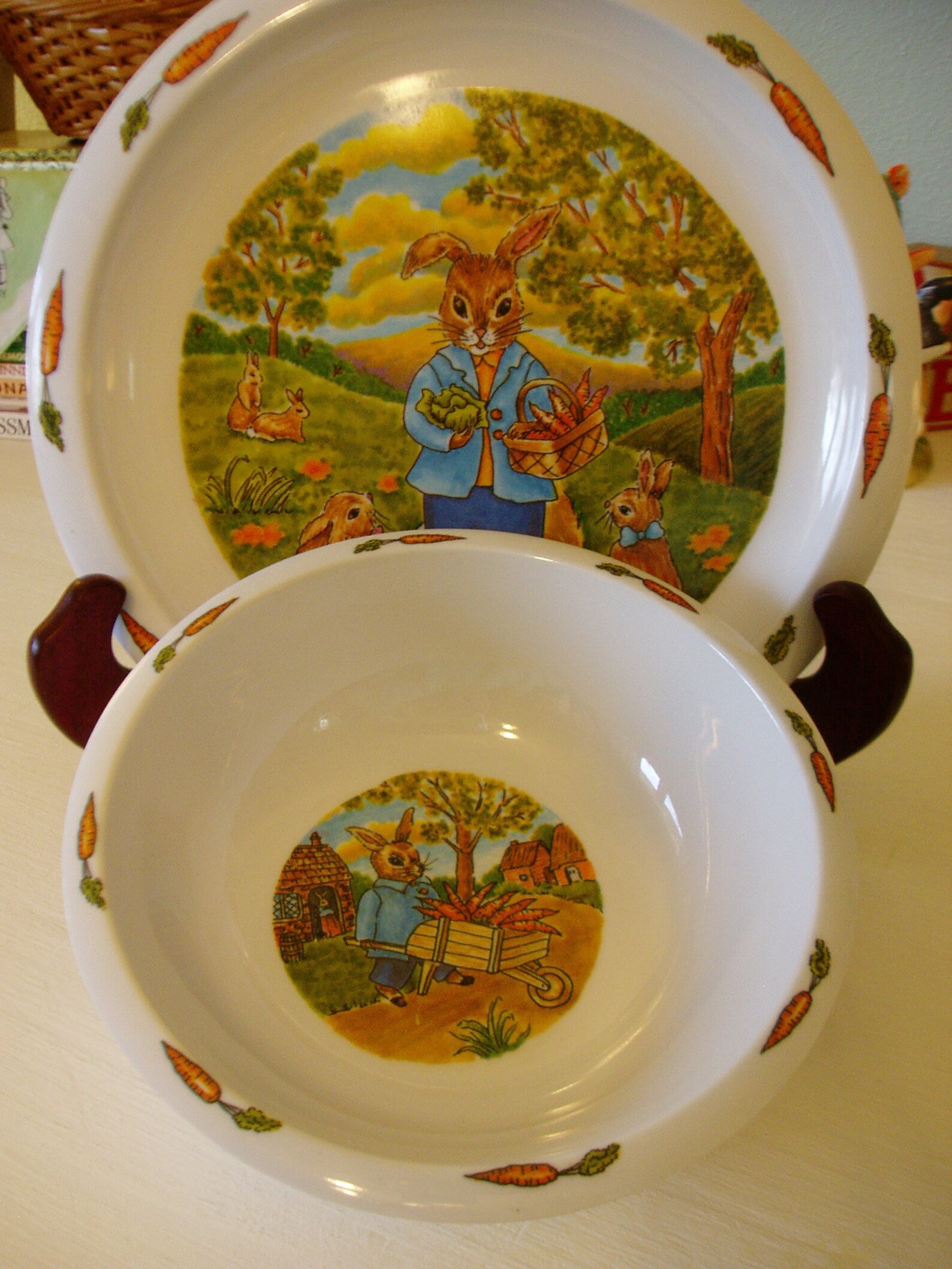 Child's Rabbit Dish & Bowl Set Vintage Nursery Décor - Etsy