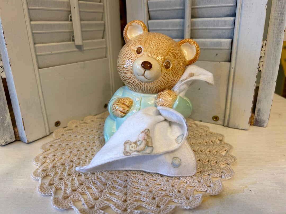 Vintage Avon Teddy Bear Bank W/ Blanket, Vintage Nursery Décor - Etsy