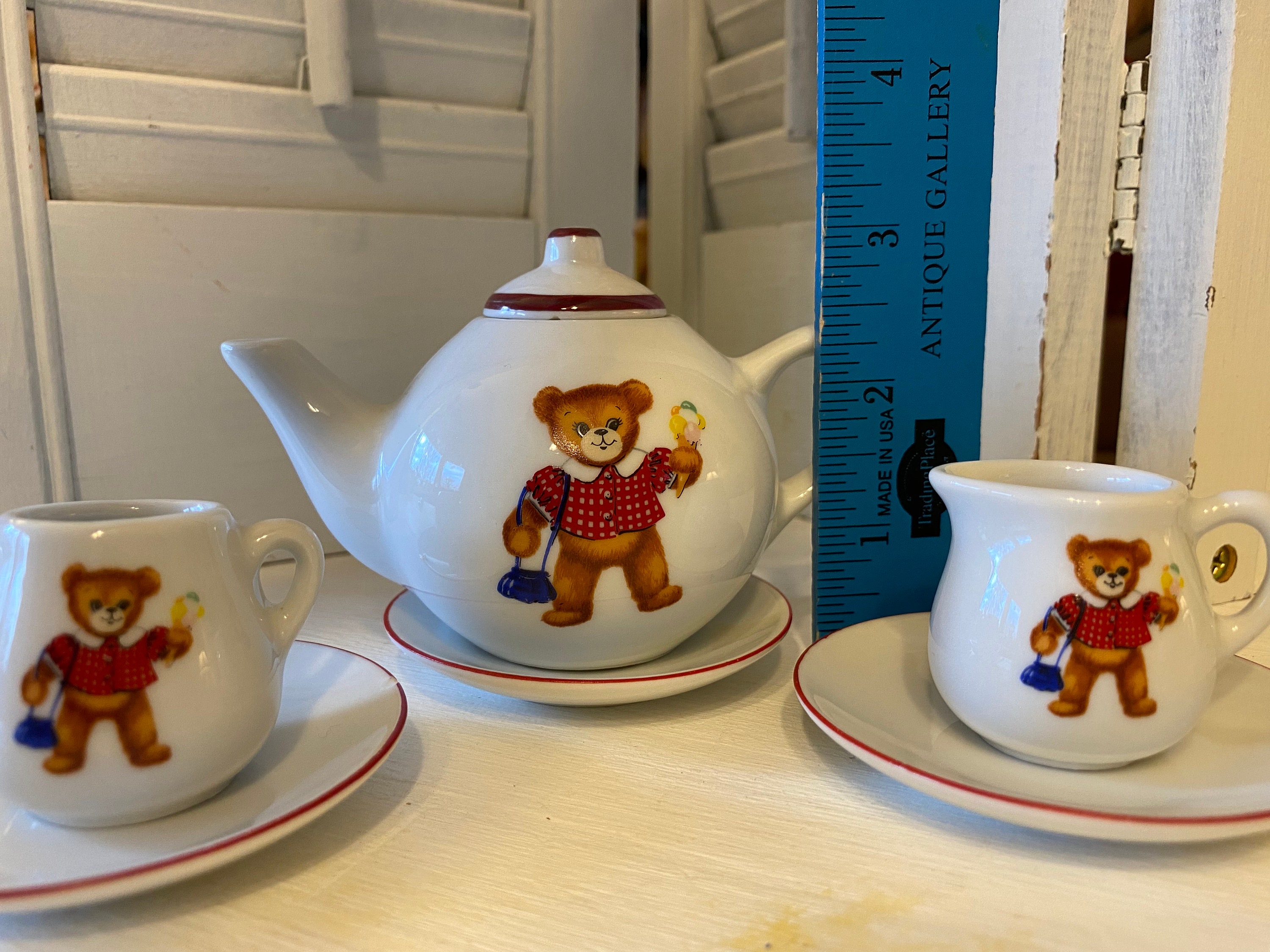 7 Piece Teddy Bear Theme Tea Set Vintage Nursery Décor - Etsy