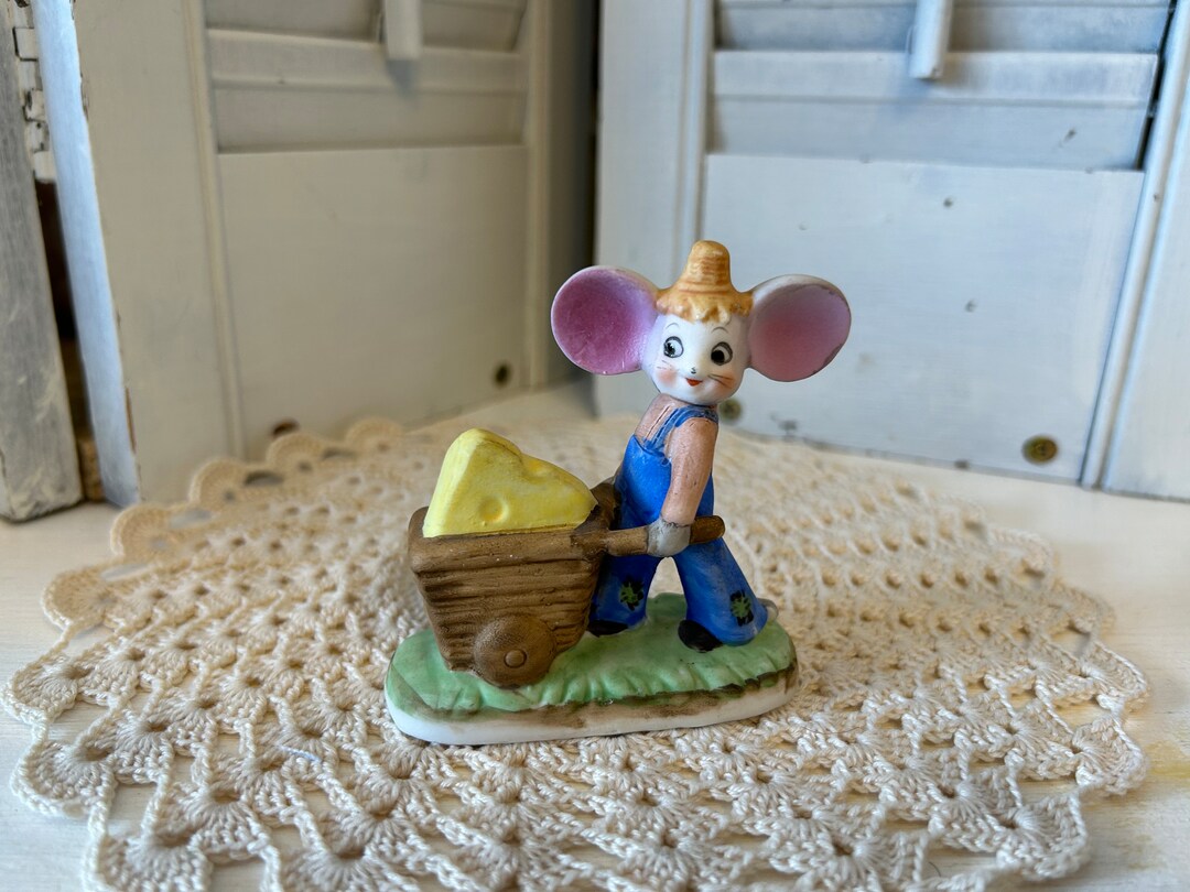Big Eared Mouse With a Cart of Cheese, Vintage Nursery Décor - Etsy