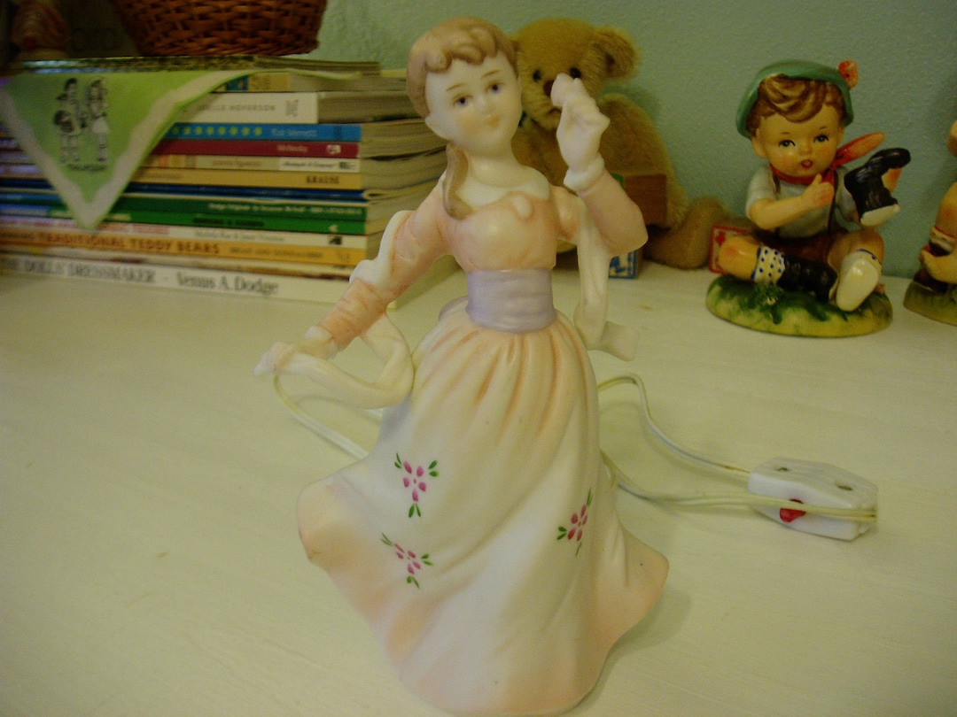 Delicate Ceramic Pretty Girl Night Light, Tilson Japan, Vintage Nursery ...