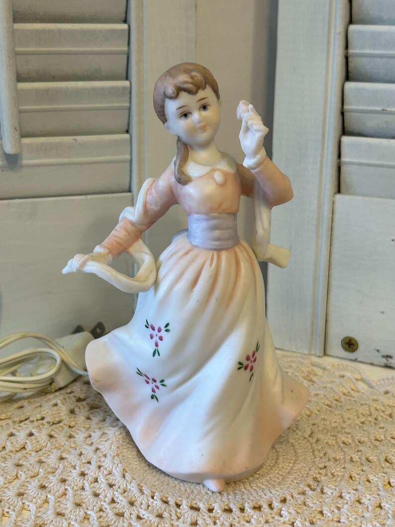 Delicate Ceramic Pretty Girl Night Light, Tilson Japan, Vintage Nursery ...