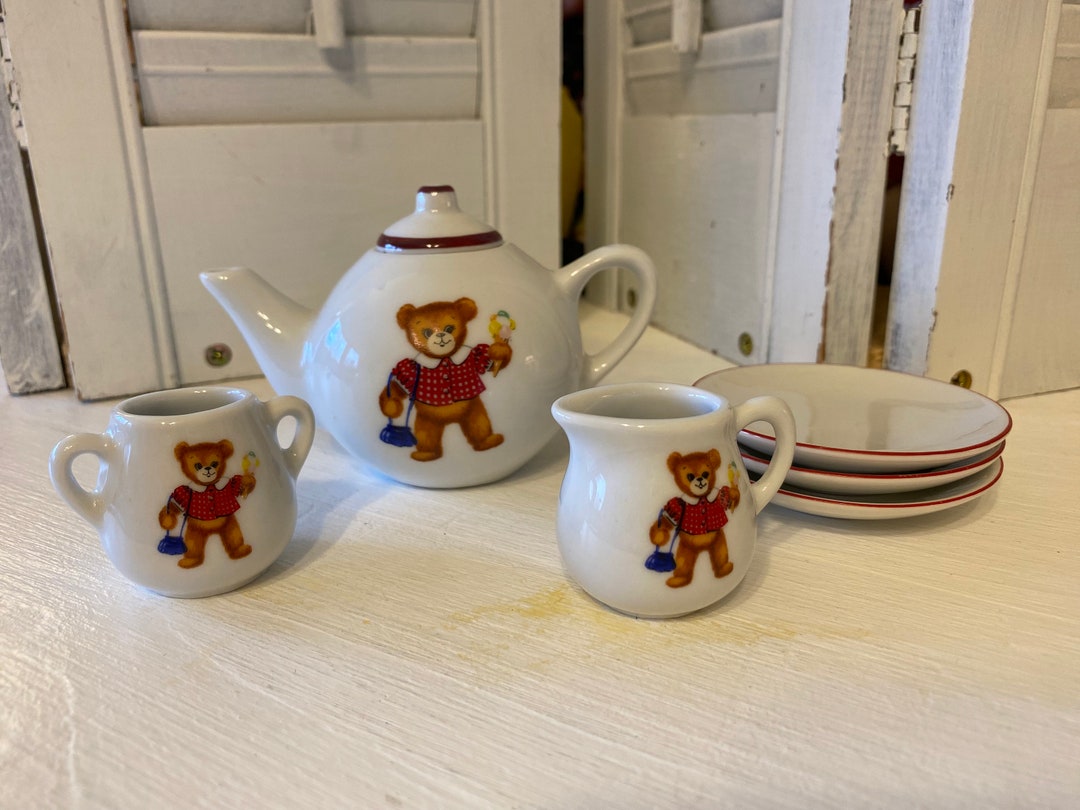 7 Piece Teddy Bear Theme Tea Set, Vintage Nursery Décor - Etsy