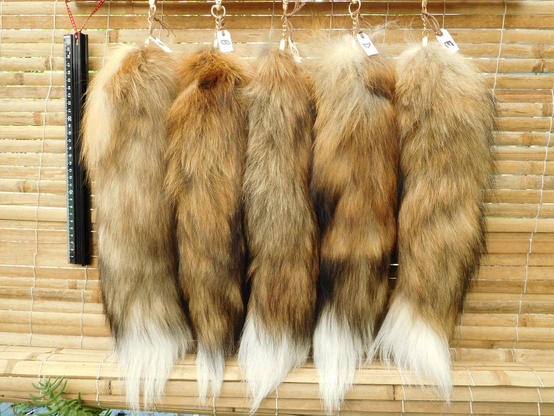 XL Red Fox Tail Key Chain - Etsy