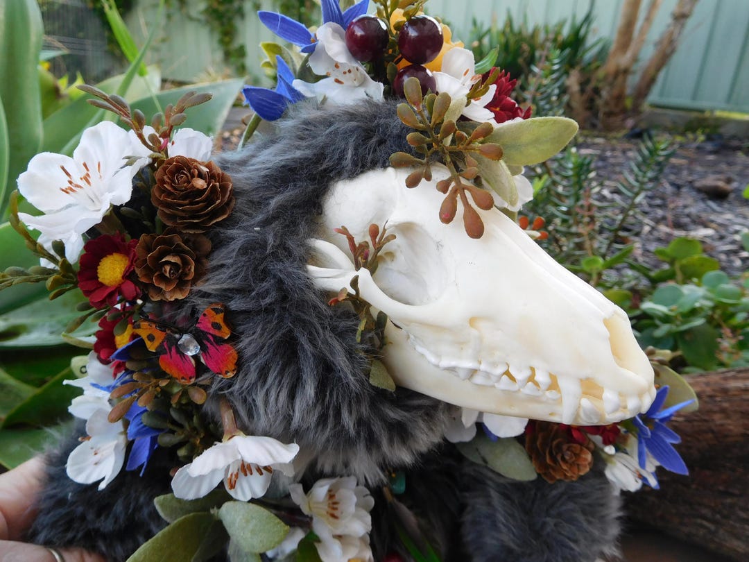 Tanuki Skull Plush Forest Guardian - Etsy