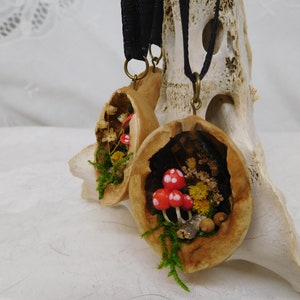 Walnut Shell Miniature With Mushrooms - Etsy