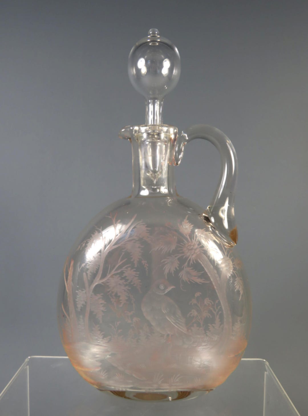 Antique Stourbridge Glass Intaglio Cut Claret Jug - Etsy