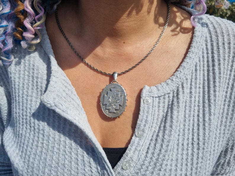 Victorian Silver Locket and Chain Hallmarked 1896 Large - Etsy