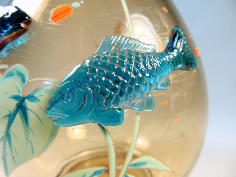 Antique Harrach Glass Fish Vase Applied and Enamelled Decoration - Etsy