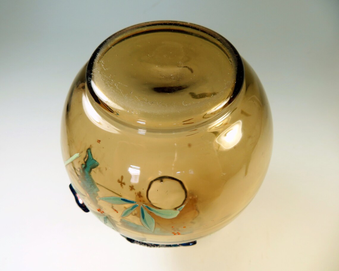 Antique Harrach Glass Fish Vase Applied and Enamelled Decoration - Etsy