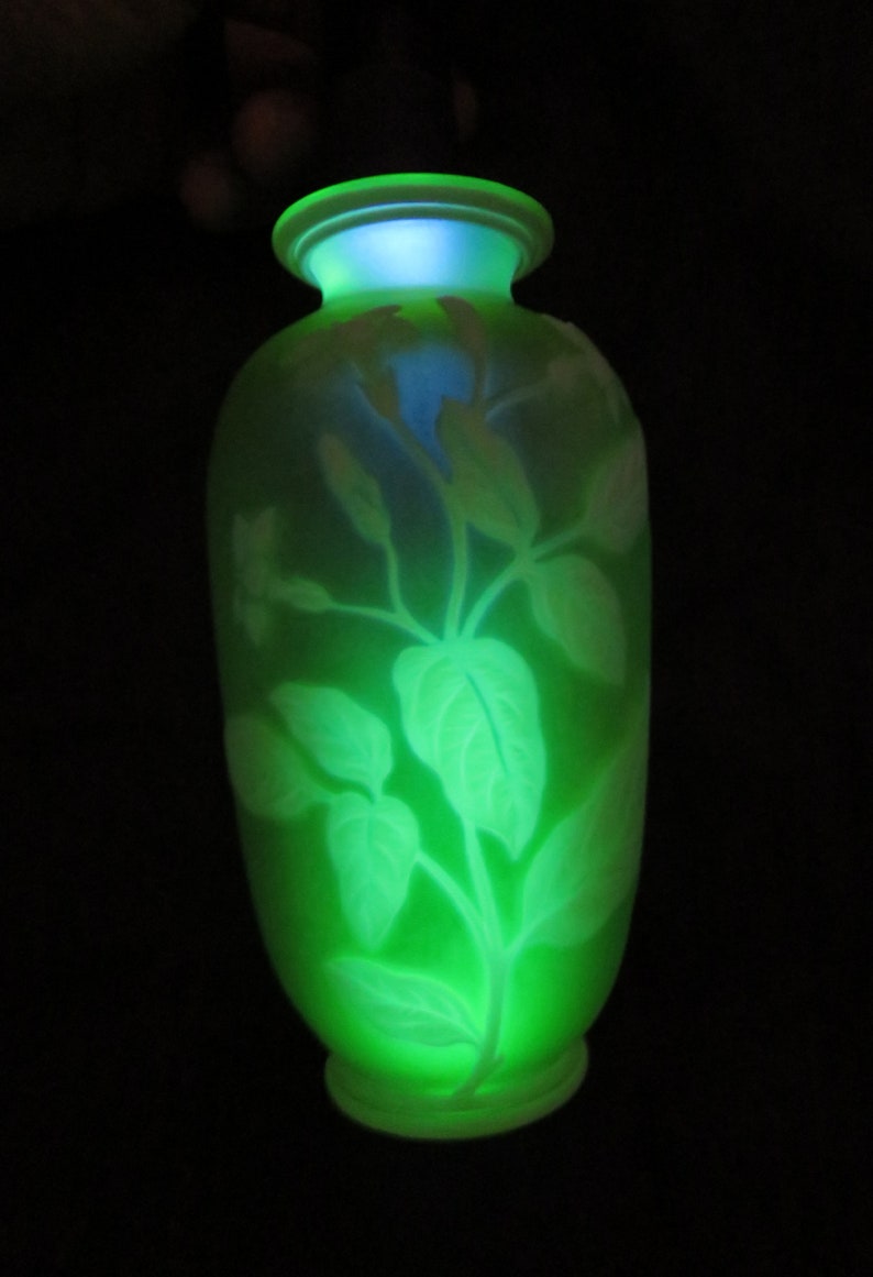 Antique Cameo Glass Thomas Webb Yellow Uranium Vase - Etsy