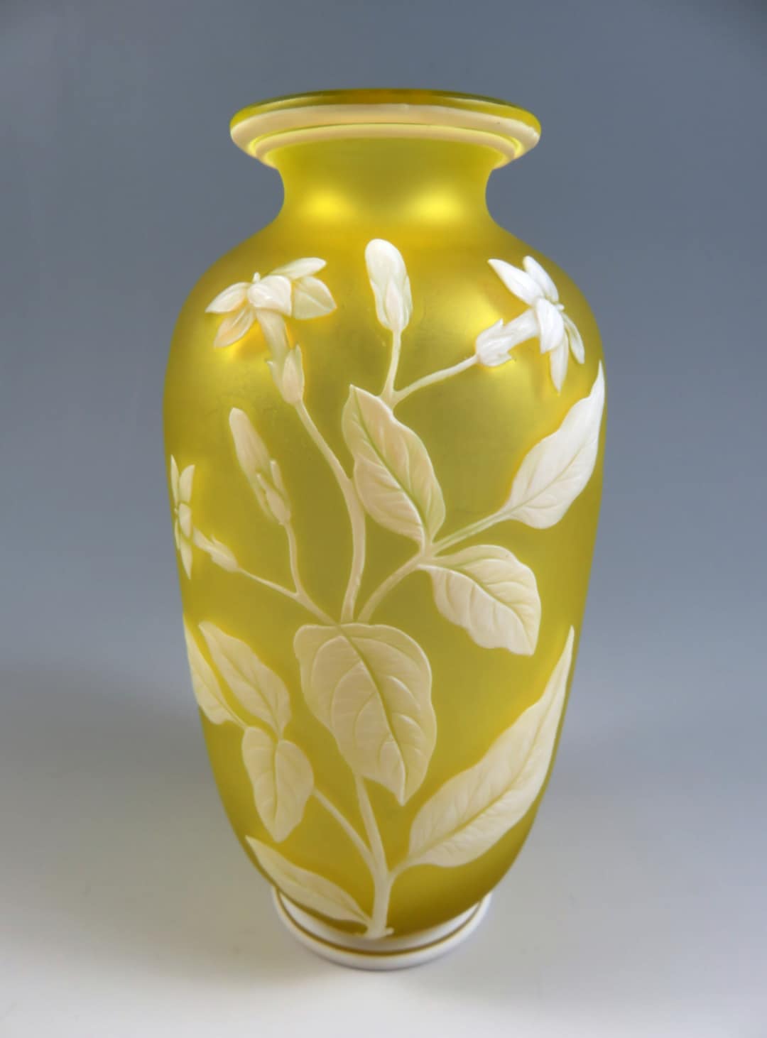 Antique Cameo Glass Thomas Webb Yellow Uranium Vase - Etsy