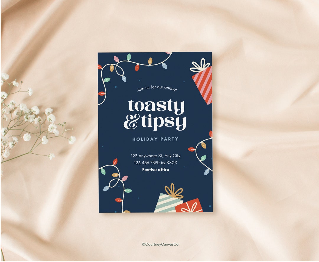 EDITABLE Christmas Party Invitation Print at Home Holiday - Etsy