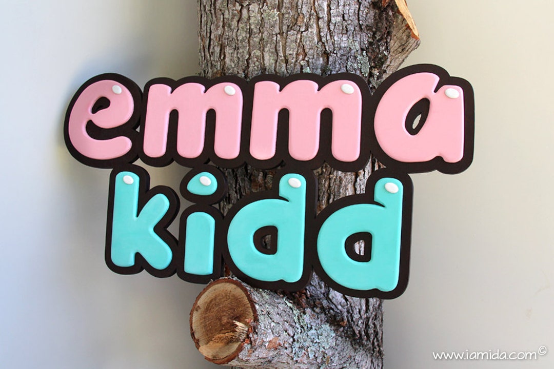 3D Personalized Wooden Name Plate *TWO ROW* | Firstname&lastname | Room ...