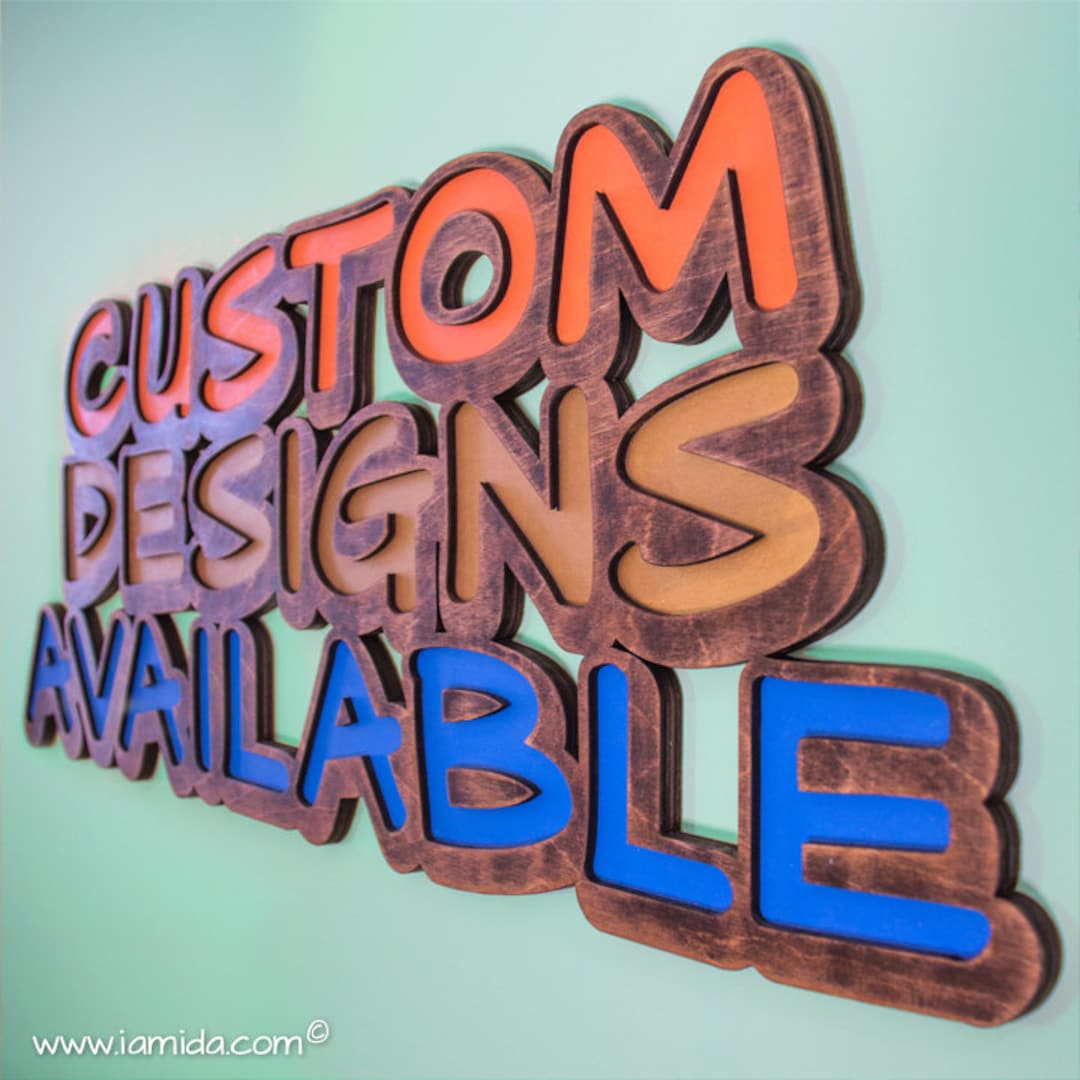 3D Custom Sign | 3D Personalized Wooden Sign | Business Sign | Name ...