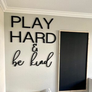 Play Hard and Be Kind | Play Room Decor | Wooden Letters | Kids Room ...