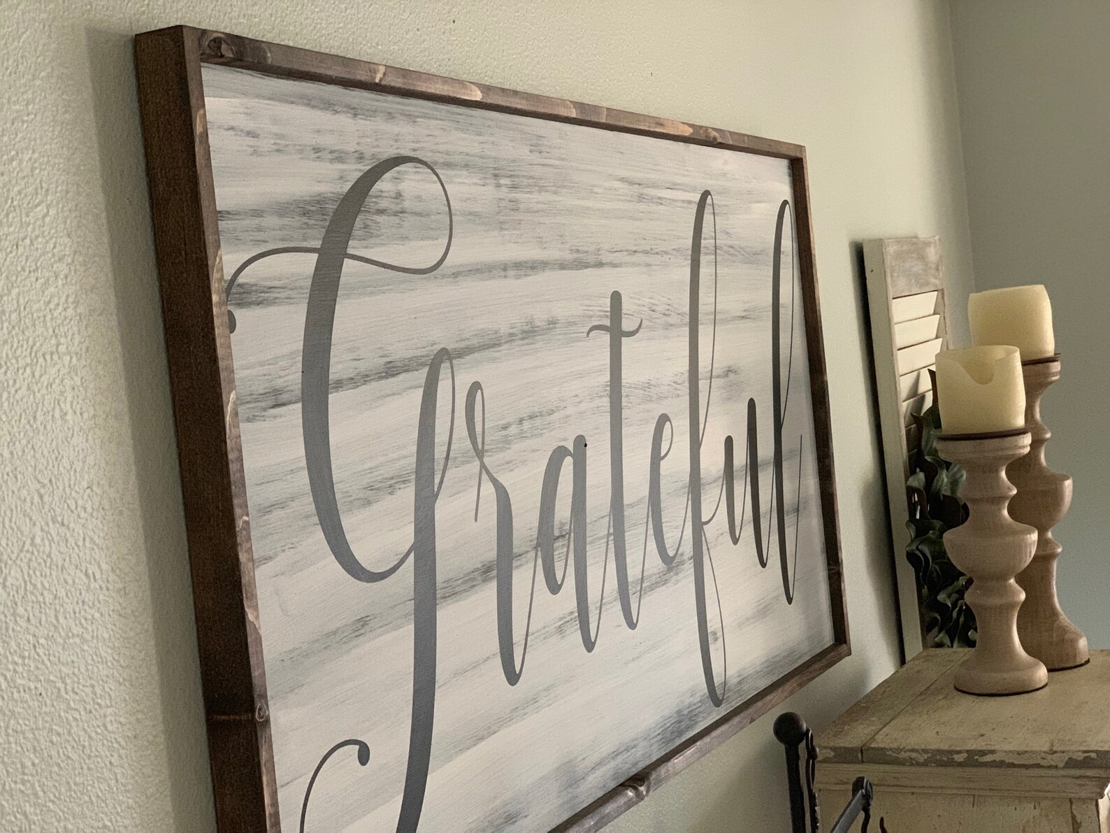 Large Grateful Sign Framed Grateful Sign Wood Sign - Etsy