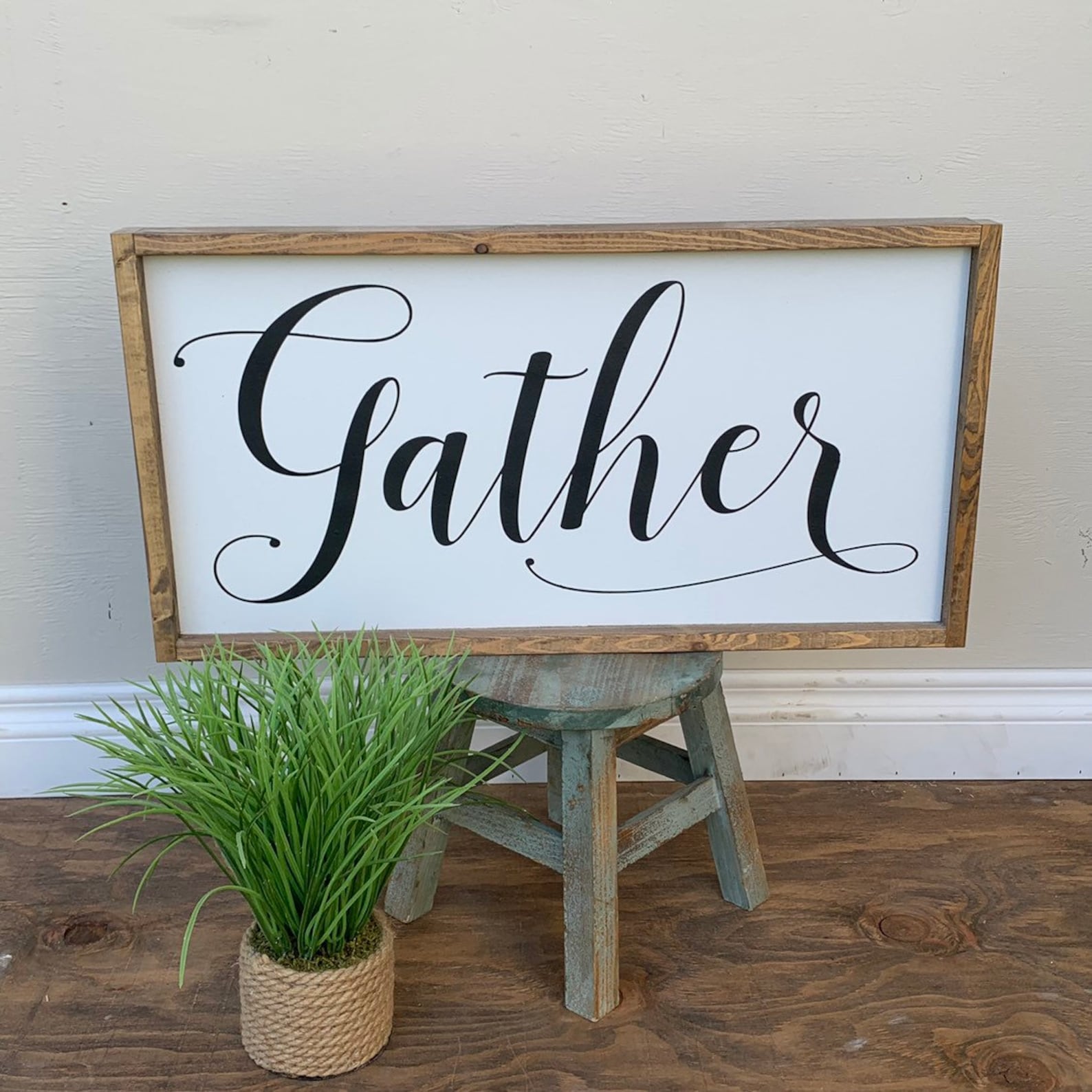 Large Gather Sign Framed Gather Sign Wood Sign Farmhouse - Etsy