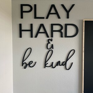 Play Hard and Be Kind | Play Room Decor | Wooden Letters | Kids Room ...