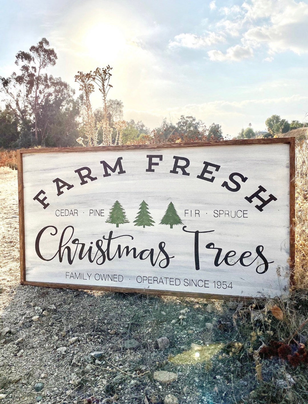 Large Farm Fresh Christmas Trees | Christmas Sign | Christmas Decor ...