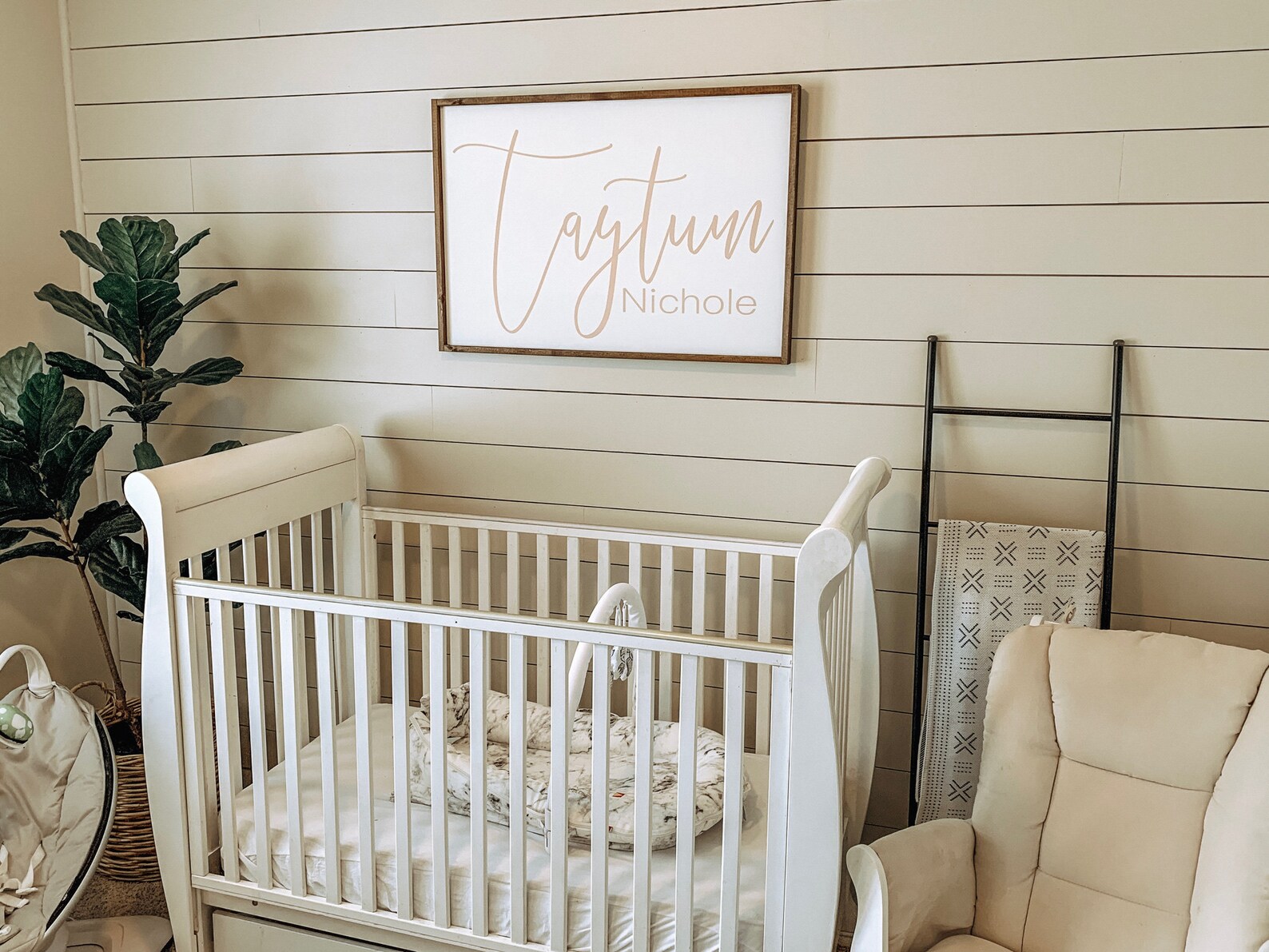 Custom Framed Wooden Nursery Sign Name Sign Baby Girl Name | Etsy