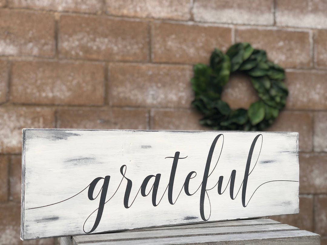 Grateful Wood Sign | Fall Decor | Distressed Fall Sign | Grateful Sign ...
