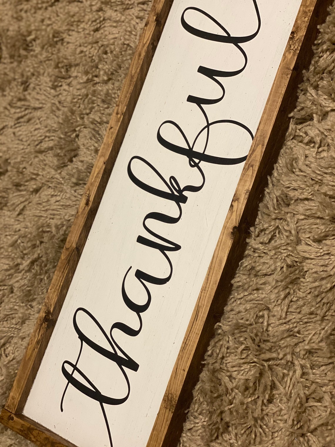 Framed Thankful Wood Sign | Farmhouse Decor | Thankful | Distressed ...