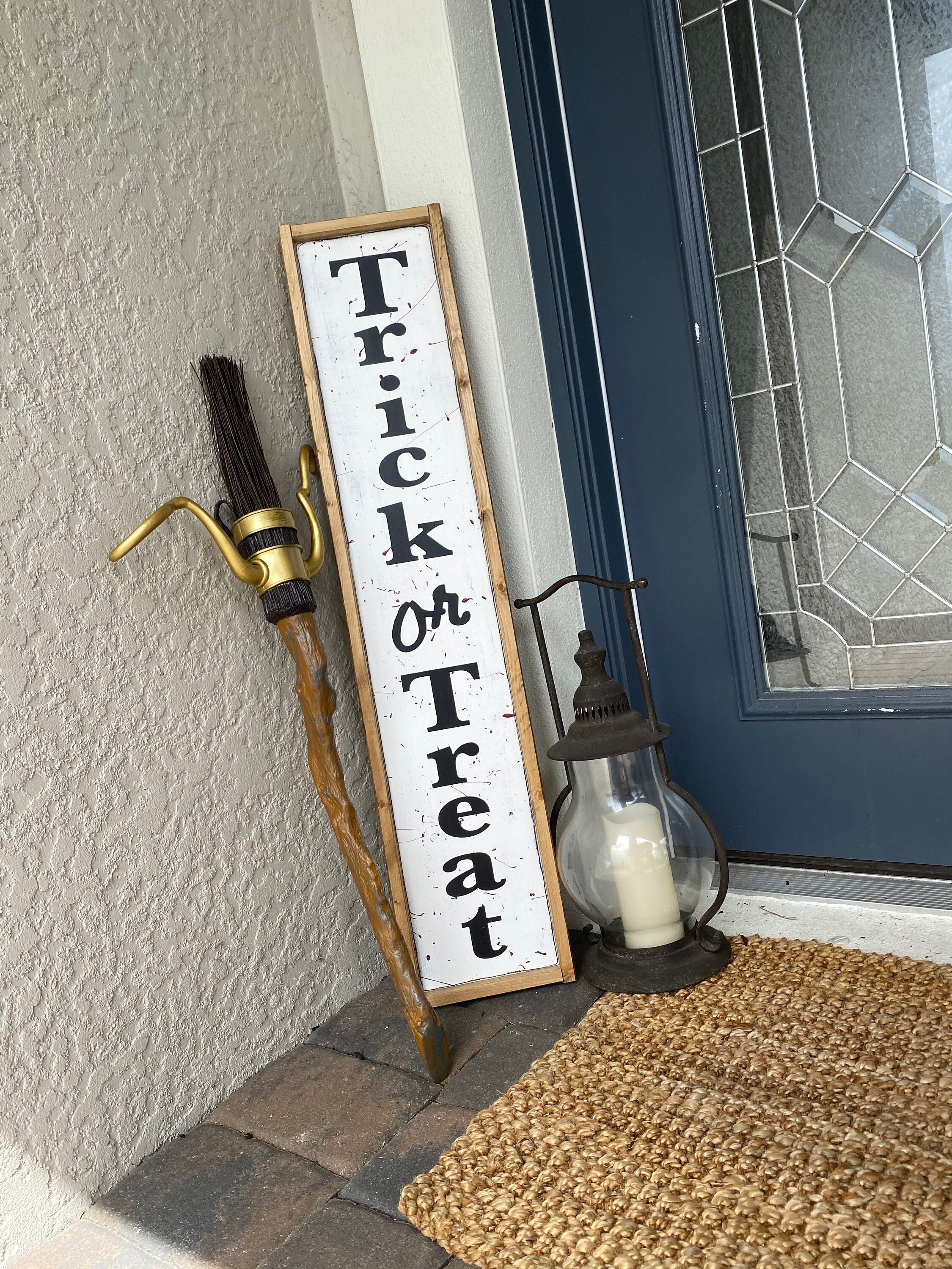 Trick or Treat | Halloween Sign | Scarey and Frightful | Farmhouse Sign ...