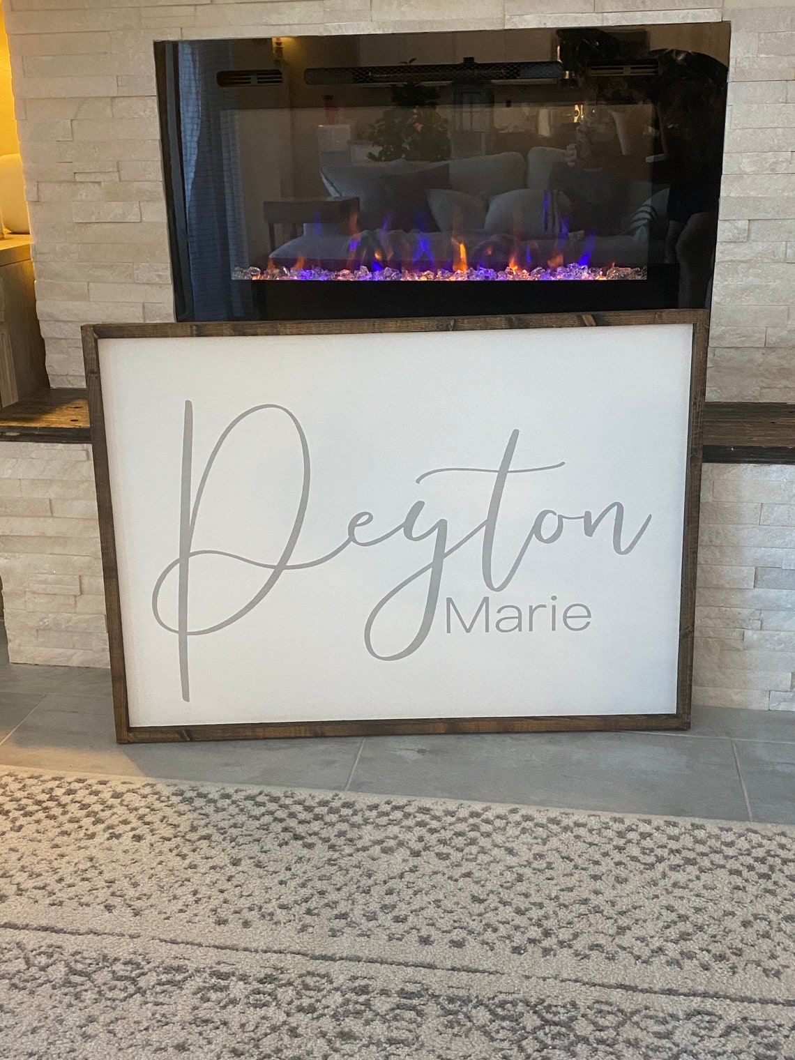 Custom Framed Wooden Nursery Sign Name Sign Baby Girl Name | Etsy