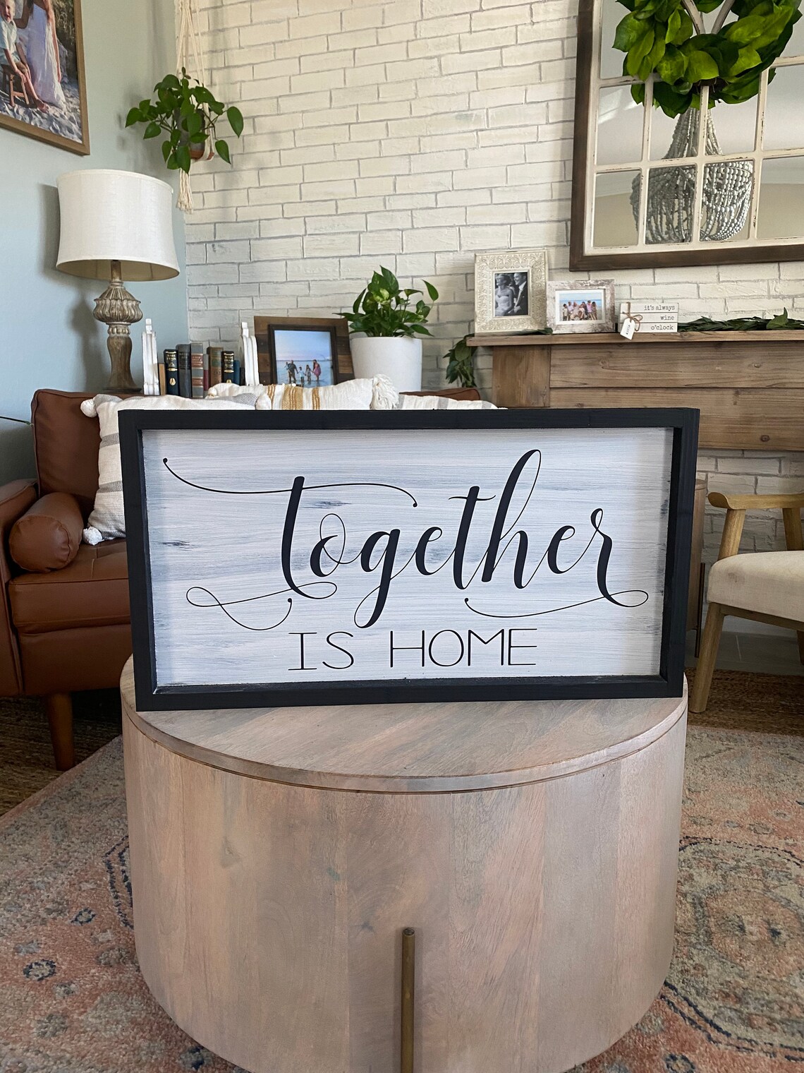 Together is Home Framed Family Sign Large Framed Wood Sign - Etsy