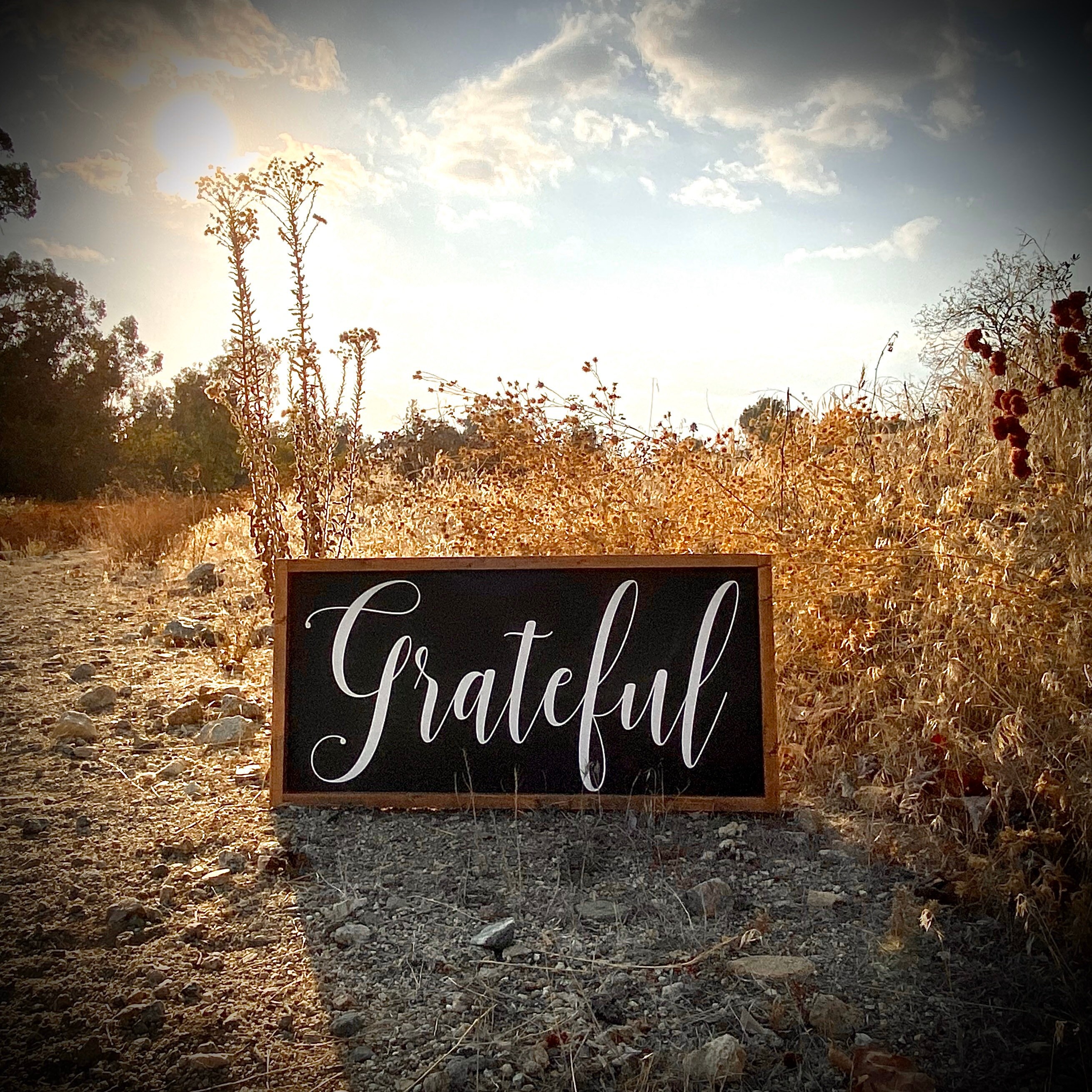 Grateful Sign | Framed Grateful Sign | Wood Sign | Farmhouse Grateful ...