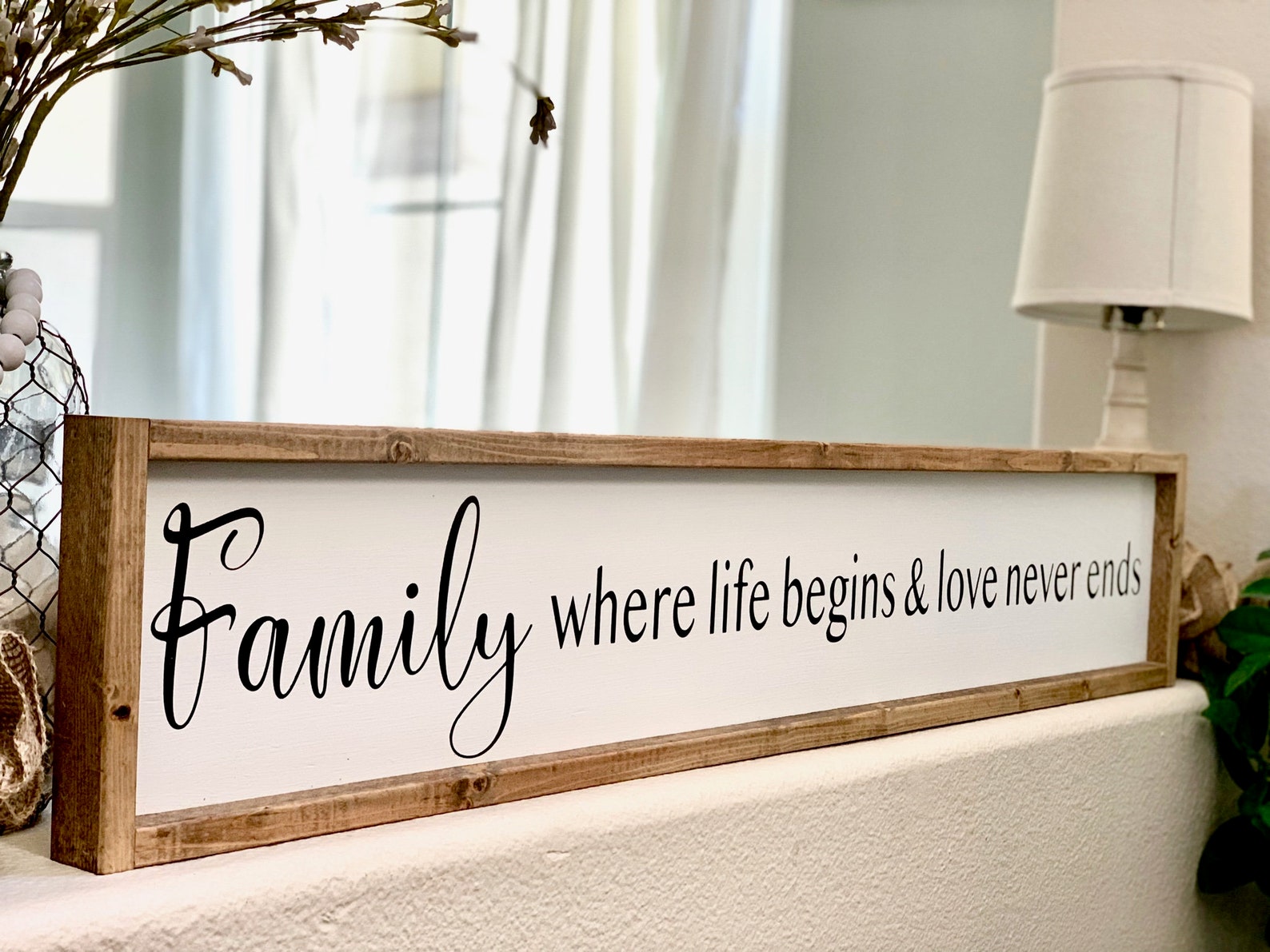 Family Sign Framed Sign Family Where Life Begins and Love | Etsy