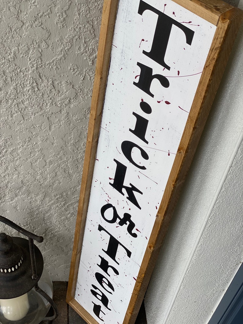 Trick or Treat | Halloween Sign | Scarey and Frightful | Farmhouse Sign ...