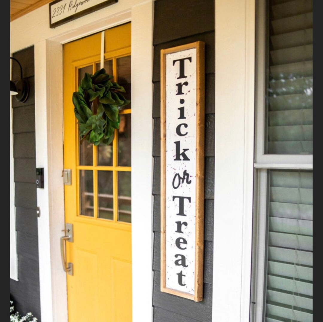 Trick or Treat | Halloween Sign | Scarey and Frightful | Farmhouse Sign ...