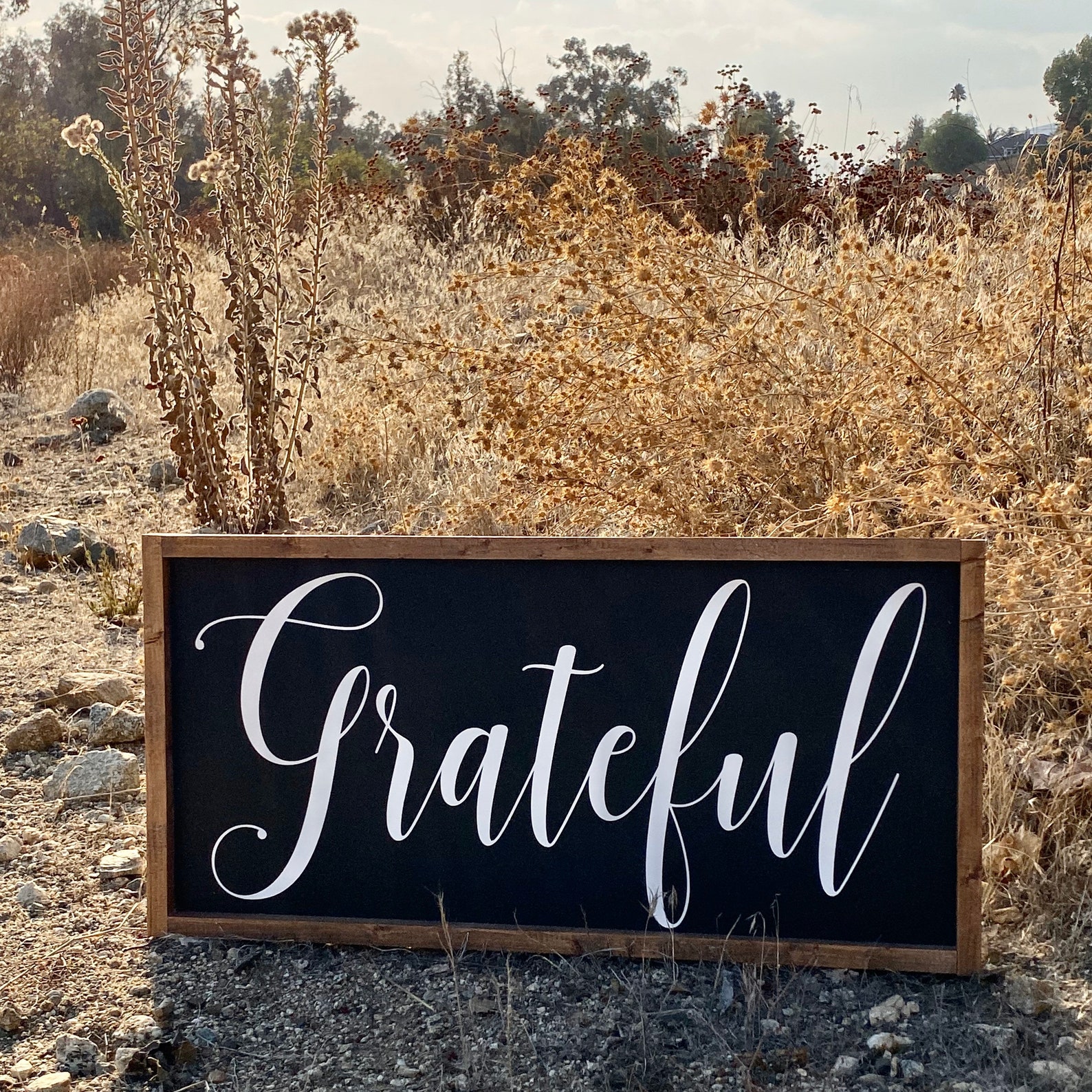 Large Grateful Sign Framed Grateful Sign Wood Sign - Etsy