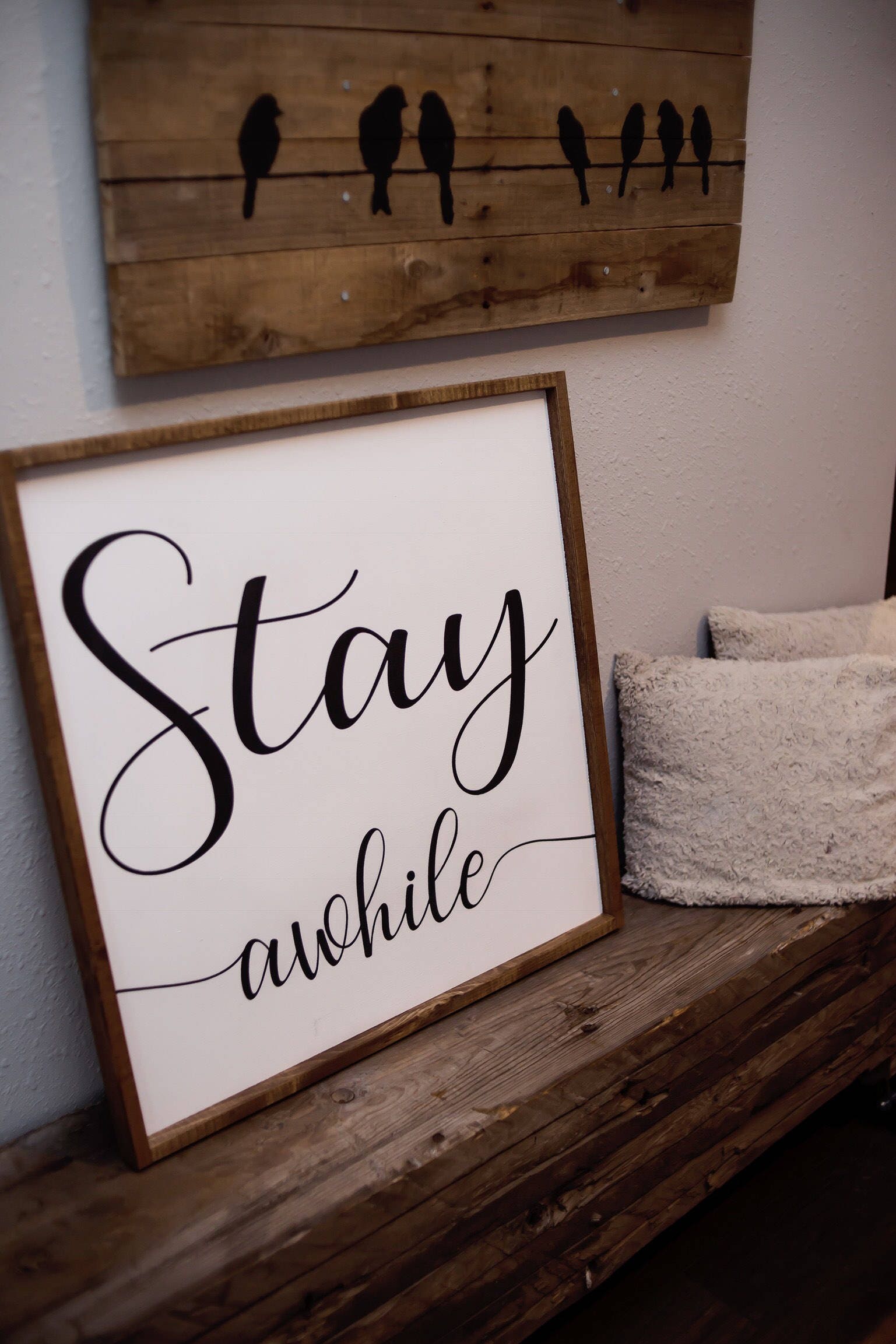 Stay Awhile Stay Awhile Art Bedroom Sign Guest Room Sign | Etsy