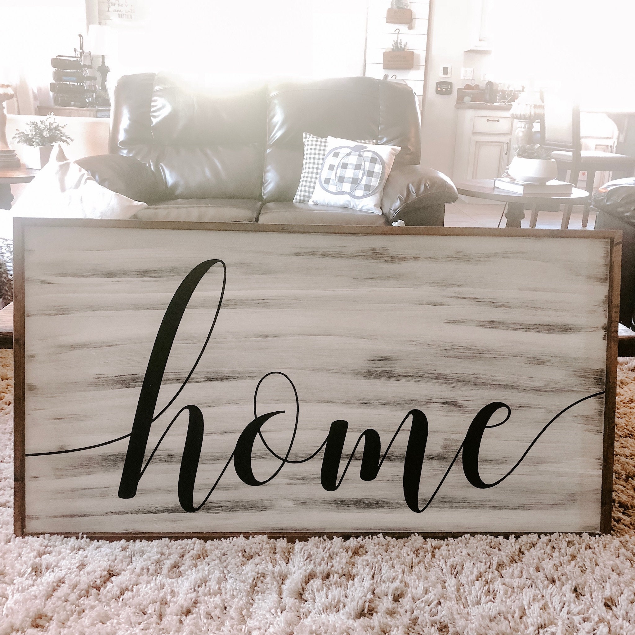 Large Home Sign Framed Home Sign Wood Sign Farmhouse | Etsy