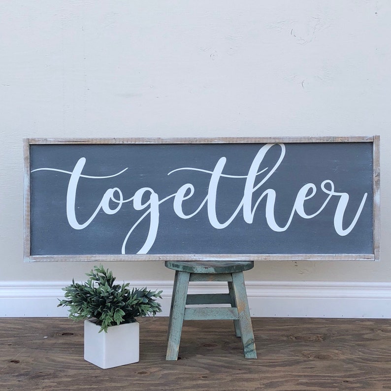 Wooden Together Sign Together Sign Farmhouse Decor - Etsy