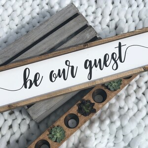 Be Our Guest Wood Sign | Framed Sign | Guest Room Decor | Bedroom Decor ...
